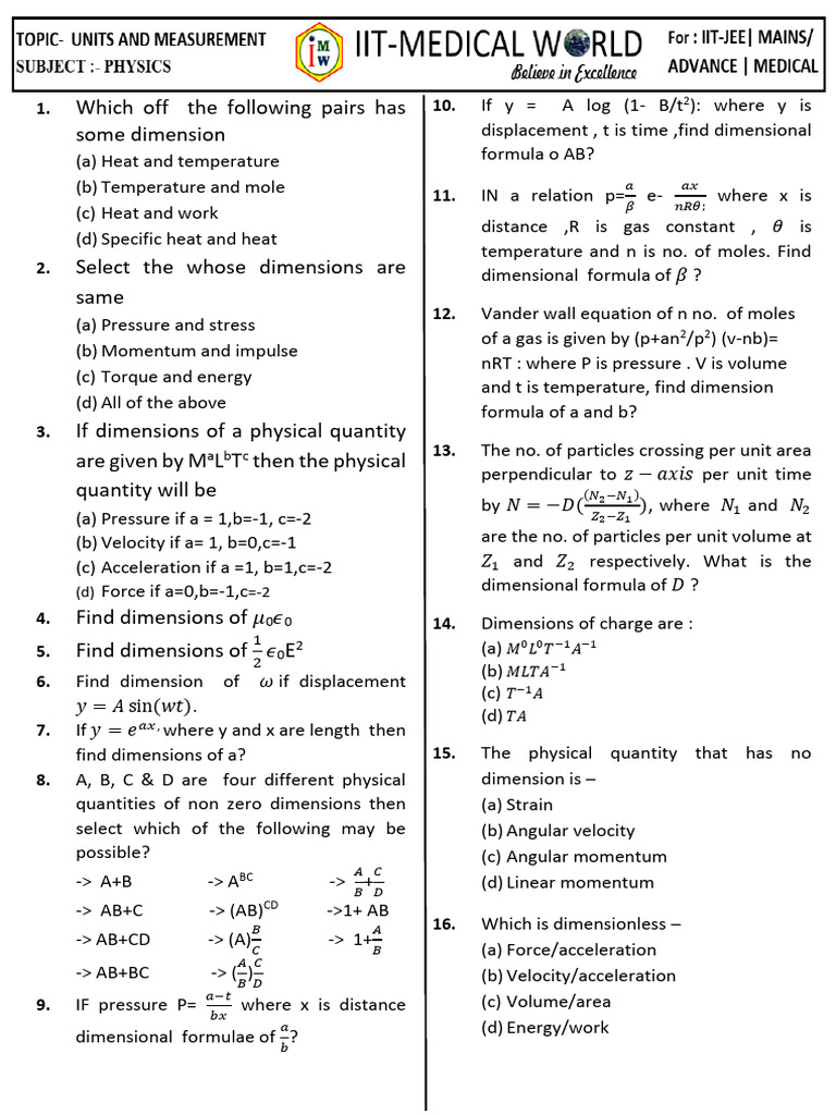 Unit & Measurment | PDF | Force | Gases