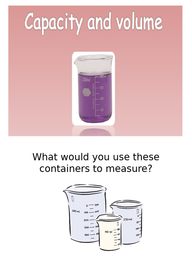 Capacity and Volume | PDF | Litre | Volume