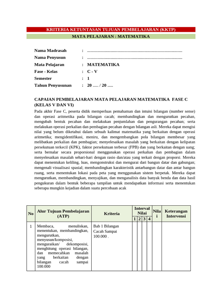 KKTP MATEMATIKA 5 | PDF