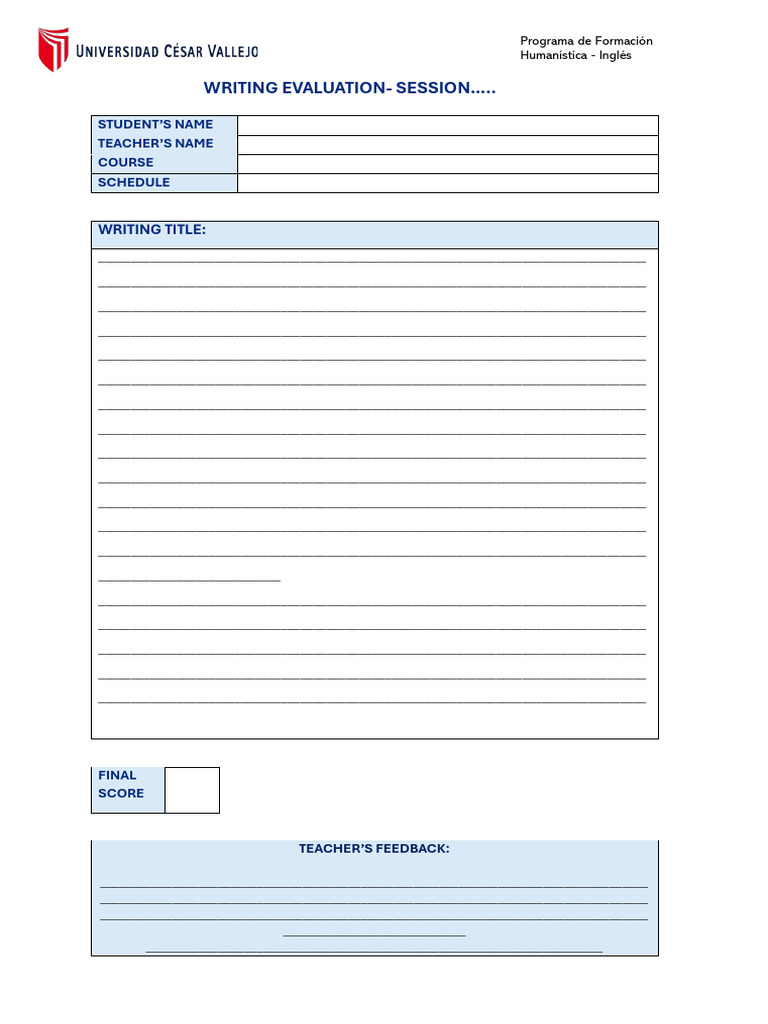 Writing Template | PDF