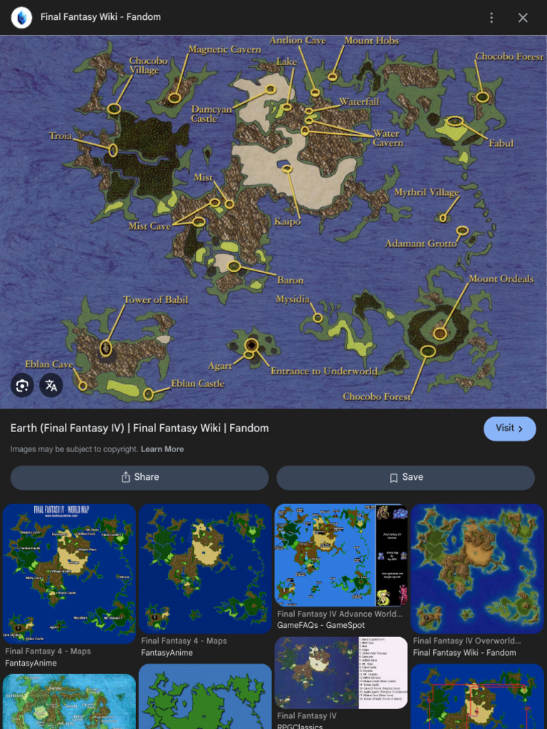 Final Fantasy IV Maps Overview | PDF | Final Fantasy
