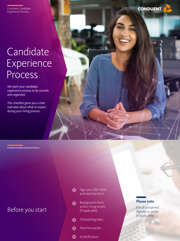 Conduent Candidate Experience Checklist | PDF | Background Check | Business