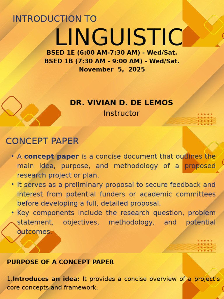Concept Paper in Linguistic | PDF