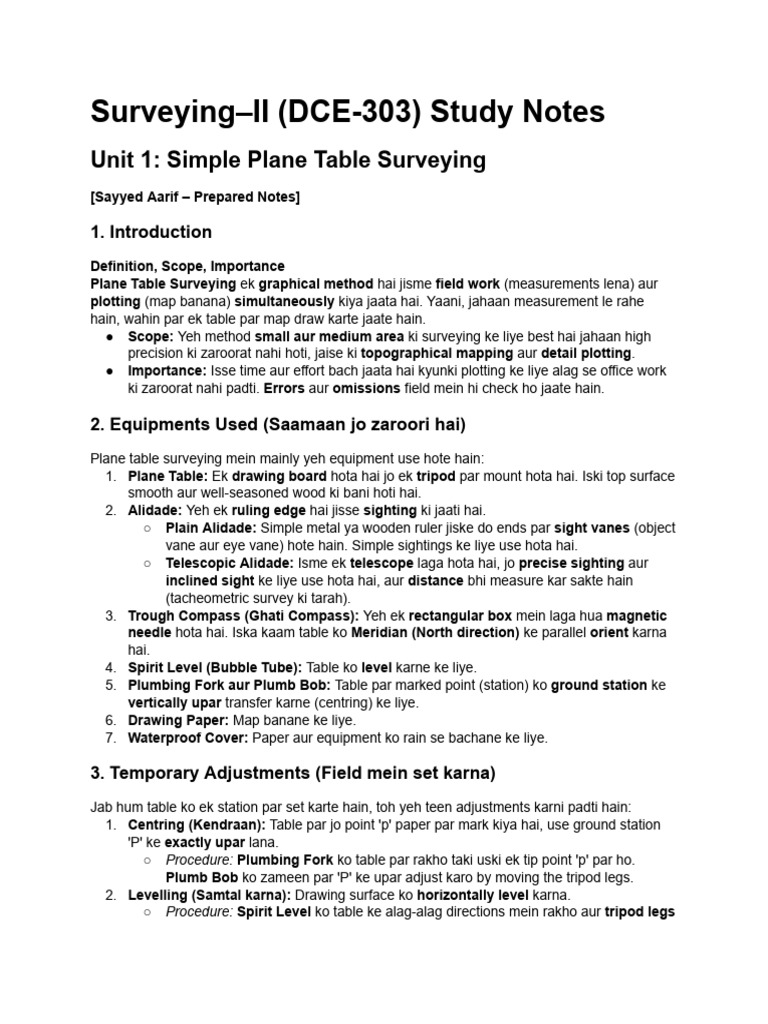 Surveying II Complete Notes | PDF | Surveying | Elementary Geometry