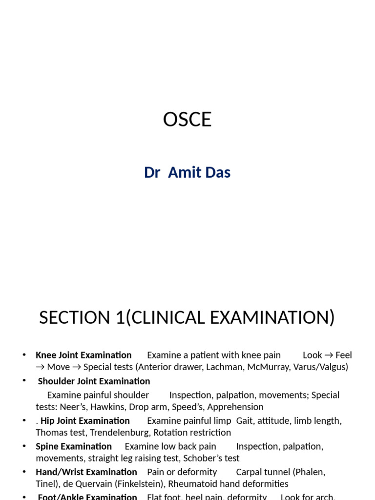OSCE | PDF | Elbow | Anatomical Terms Of Motion