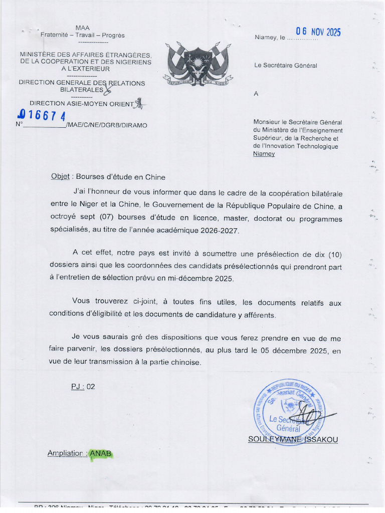 Offre de Bourse Chinoise 2026-2027 - 251107 - 175121 | PDF