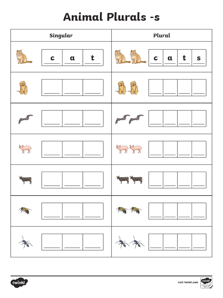 Animal Plurals s | PDF