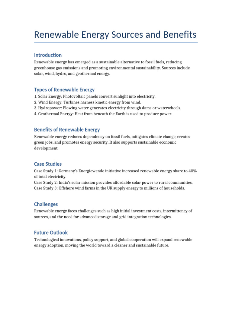Renewable Energy Expanded | PDF
