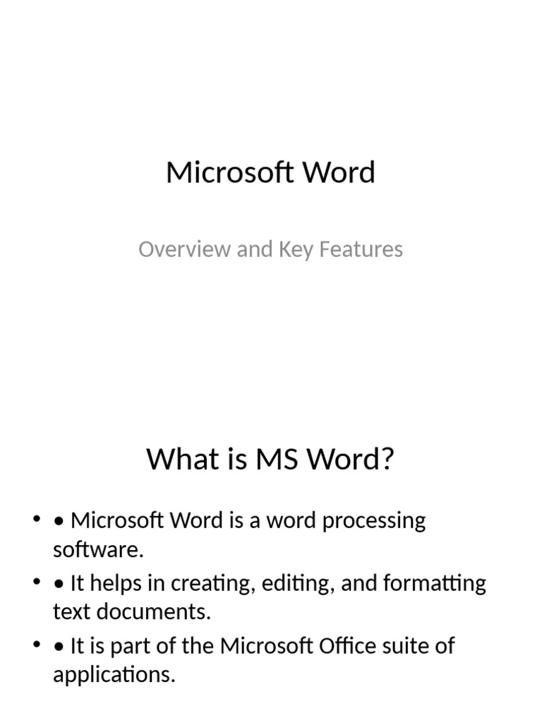Ms Word Presentation | PDF