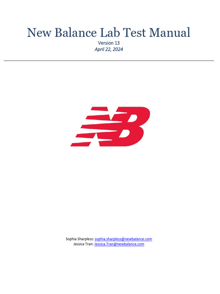 New Balance Lab Test Manual V13 | PDF | Shoe | Textiles