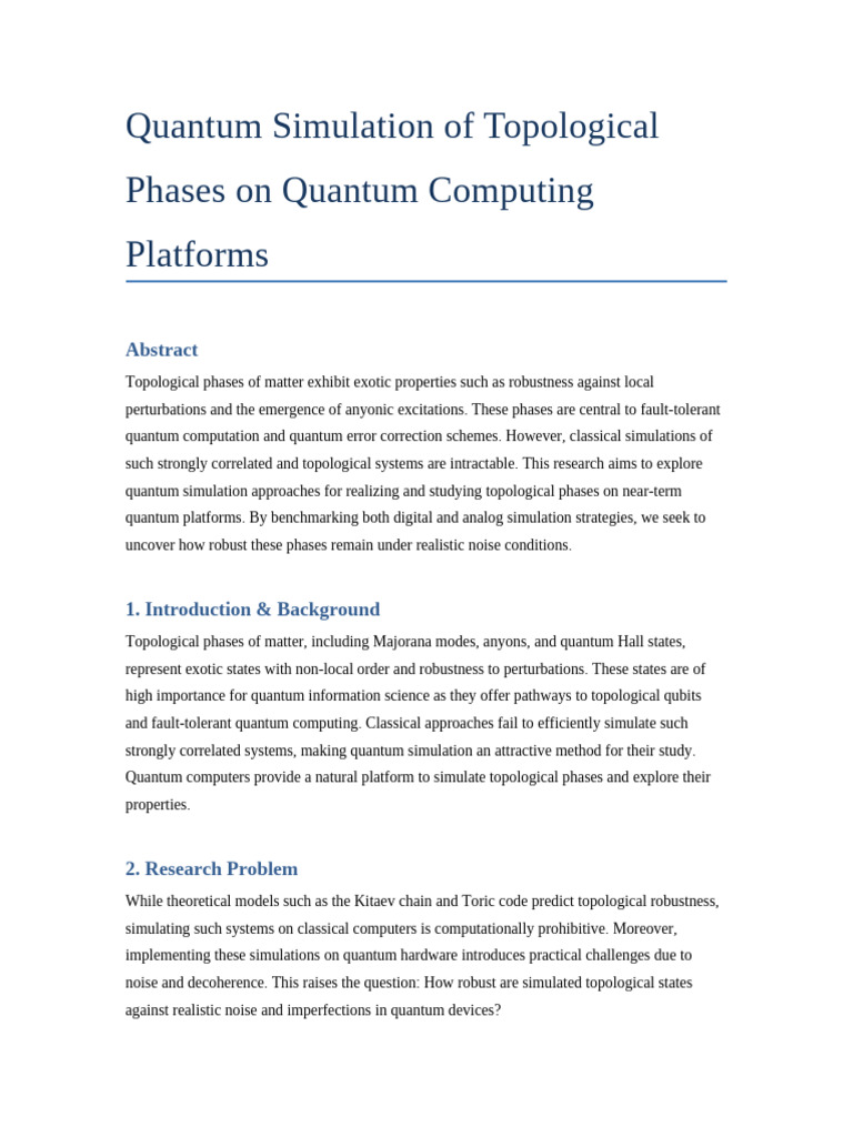 Quantum Simulation of Topological Phases | PDF | Quantum Computing ...