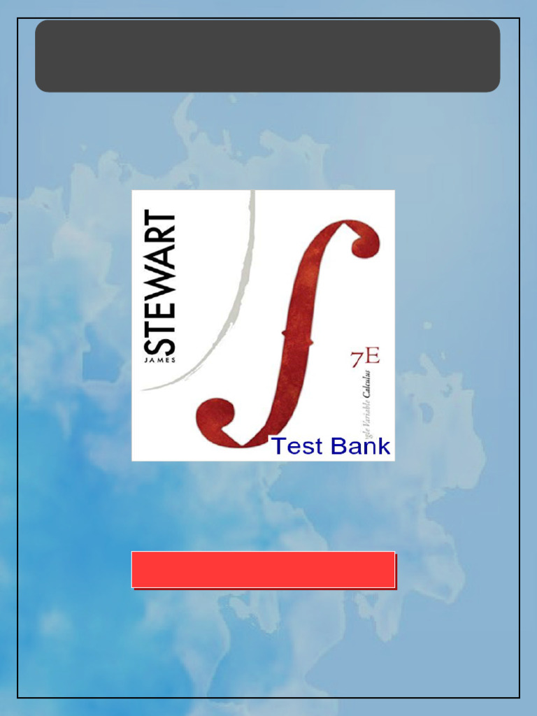 Single Variable Calculus 7th Edition Stewart Test Bank Kindle & PDF ...