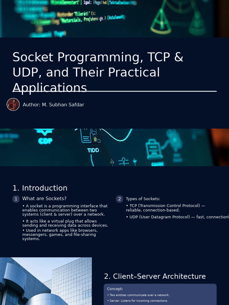 Socket Programming, TCP & UDP... | PDF | Transmission Control Protocol ...