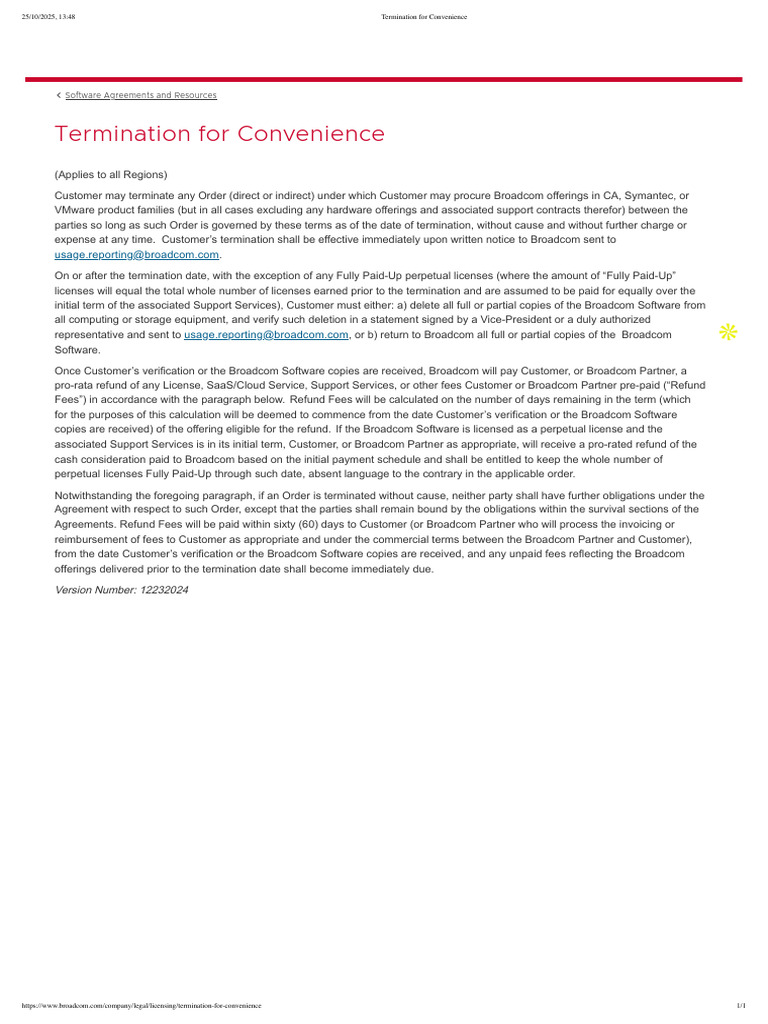 Termination For Convenience | PDF