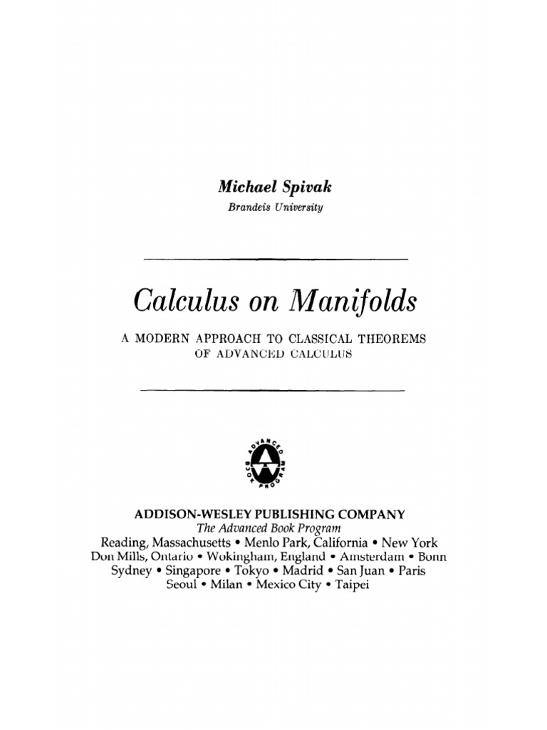 Spivak Calculus on Manifolds Copie | PDF