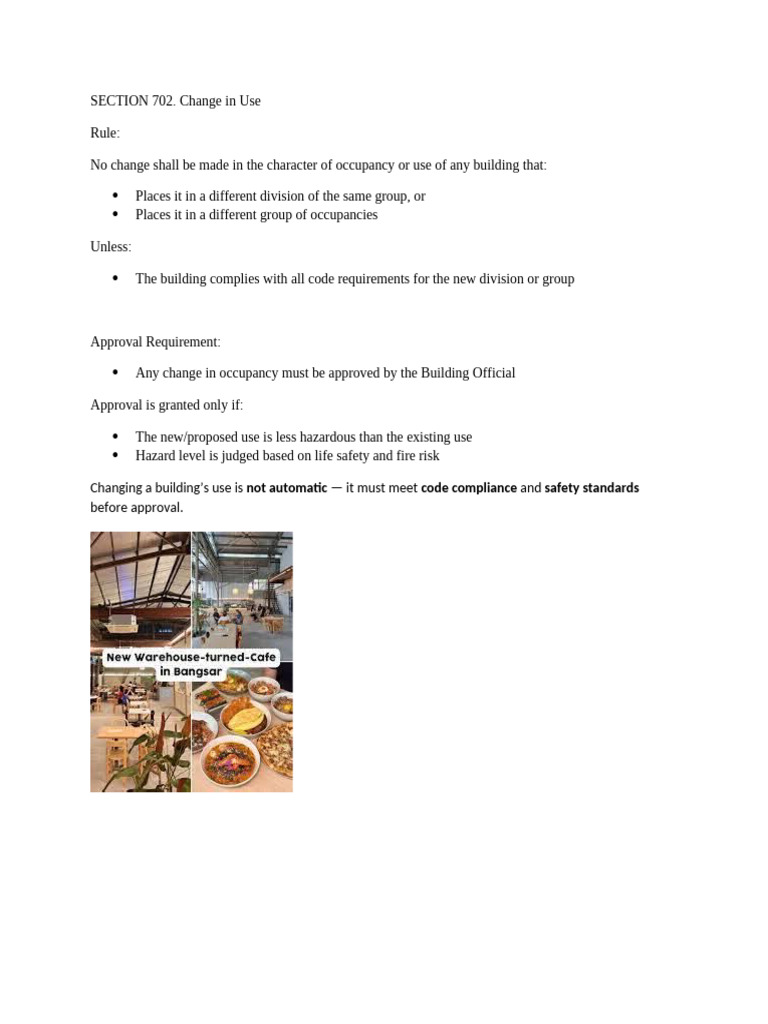 Building Use Change Approval Guidelines | PDF