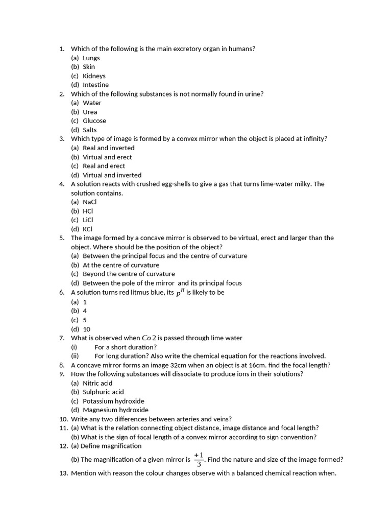 Science Question Paper 1 | PDF | Chemistry | Chemical Compounds