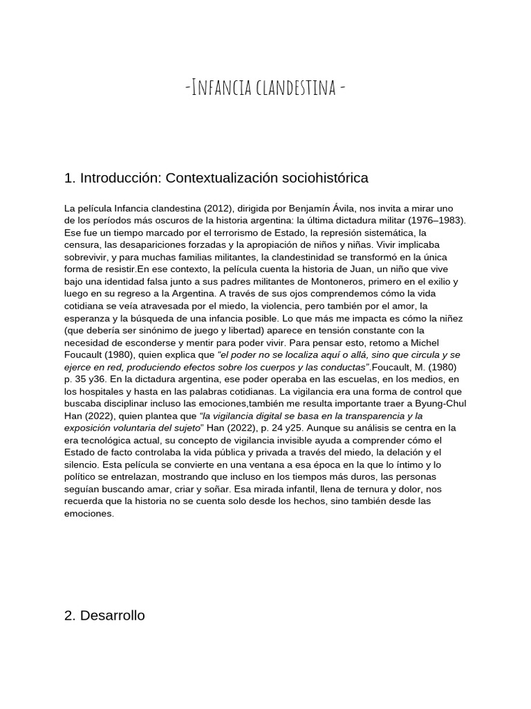 Infancia Clandestina FINAL | PDF | Amor | Erich Fromm