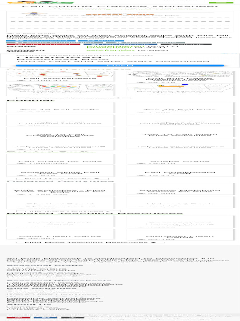 Fall Cutting Practice Worksheet All Kids Network | PDF