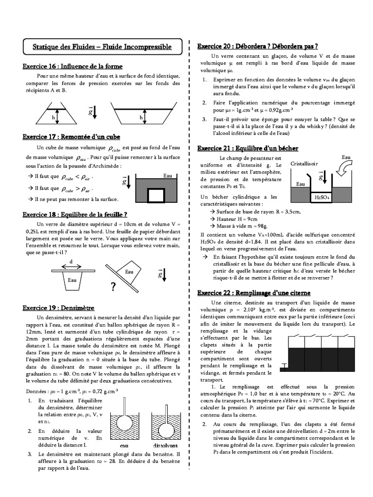 5-Exo 20 Poussée D_archimède Avec Correction | PDF