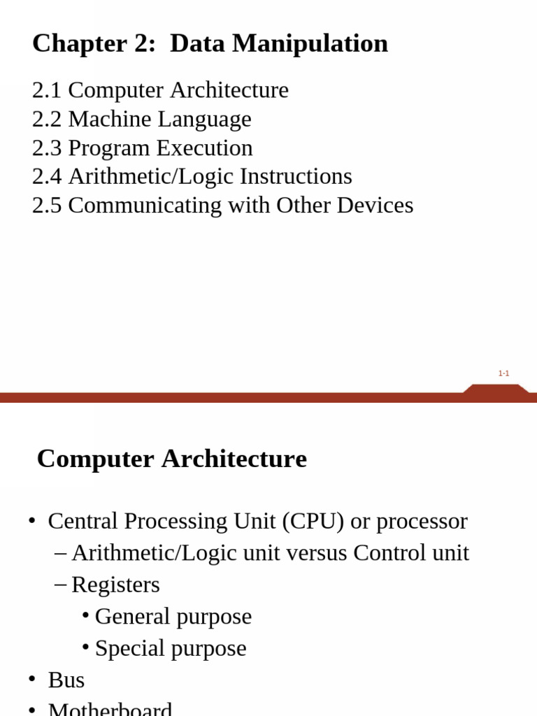 Lect2 DataManupulation | PDF | Central Processing Unit | Computer Data Storage