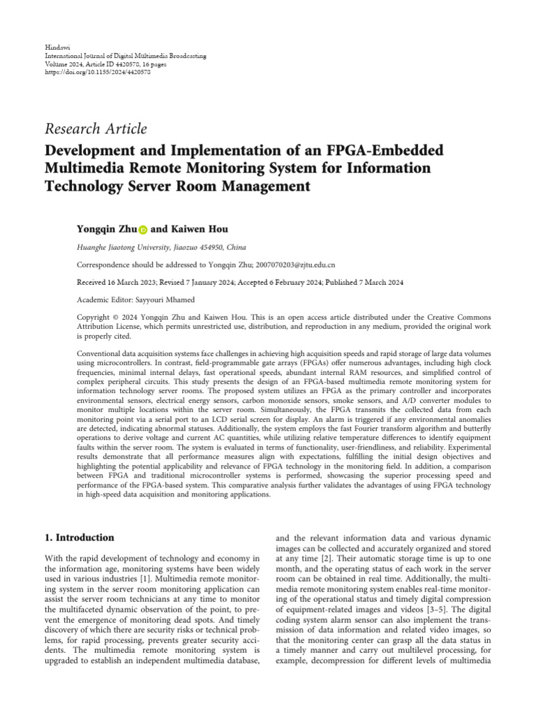 FPGA-Based Multimedia Monitoring System | PDF | Field Programmable Gate ...
