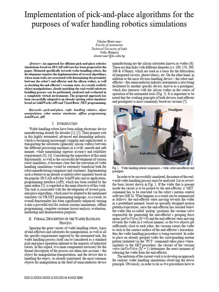 9292 Implementation of Pick and Place Algorithms NB Cam | PDF ...