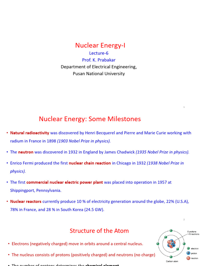 Overview of Nuclear Energy Concepts | PDF | Atoms | Radioactive Decay
