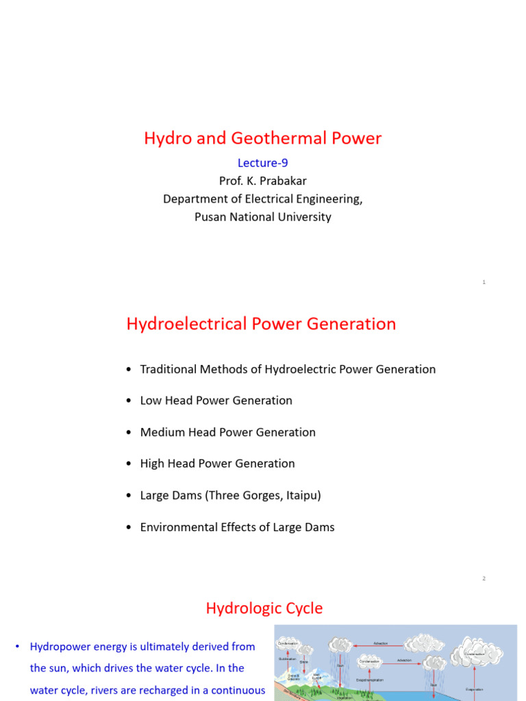 Hydropower and Geothermal Energy Overview | PDF | Geothermal Energy ...