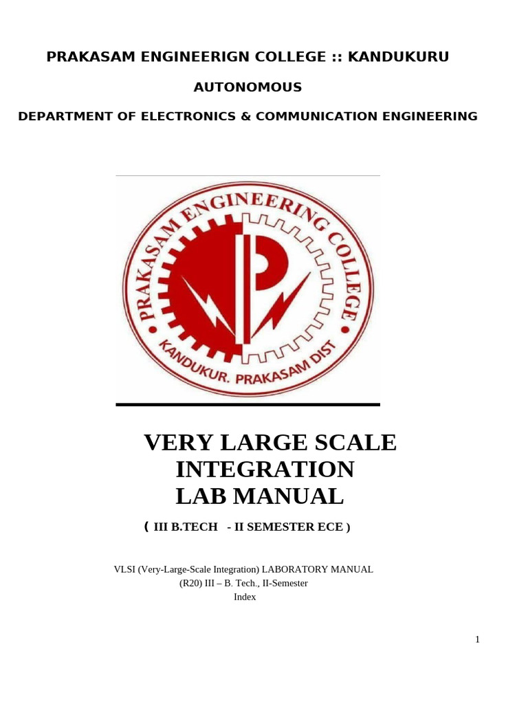Vlsi Lab Manual | PDF | Hardware Description Language | Field Programmable Gate Array