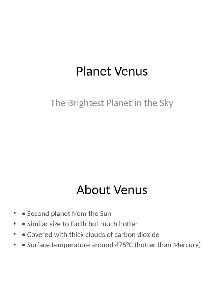 Venus: Earth's Twin and Hottest Planet | PDF