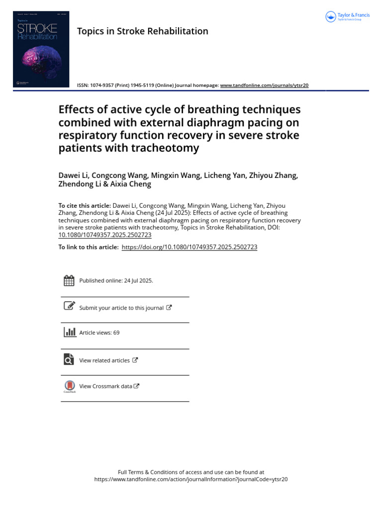 Effects of Active Cycle of Breathing Techniques Combined With External ...