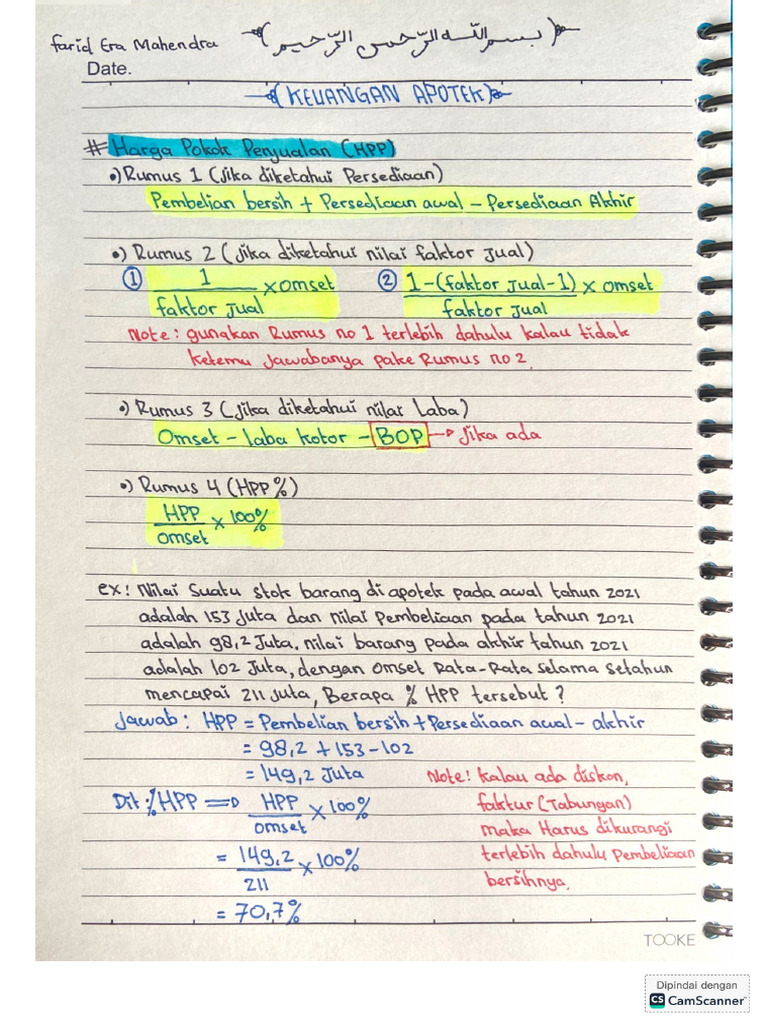 Rumus Keuangan Dan Management Farmasi | PDF