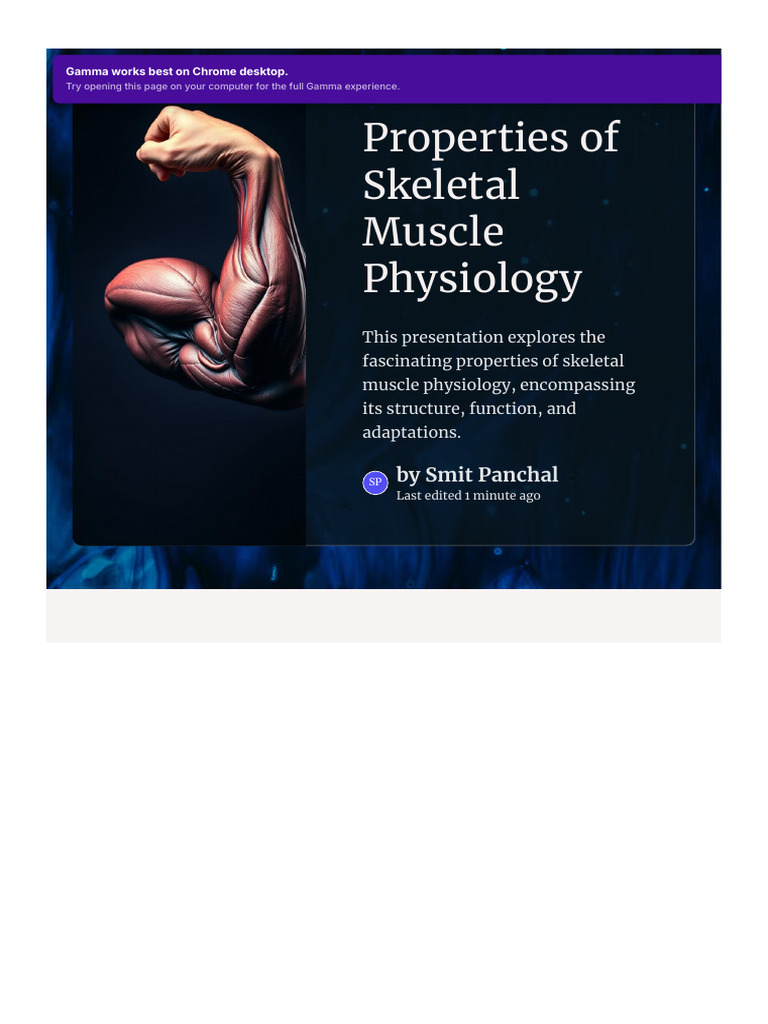 Skeletal Muscle Physiology Overview | PDF | Muscle Contraction ...