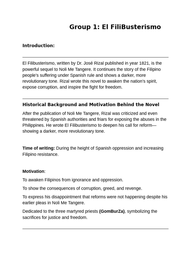 Group 1 El FiliBusterismo | PDF | Spanish East Indies