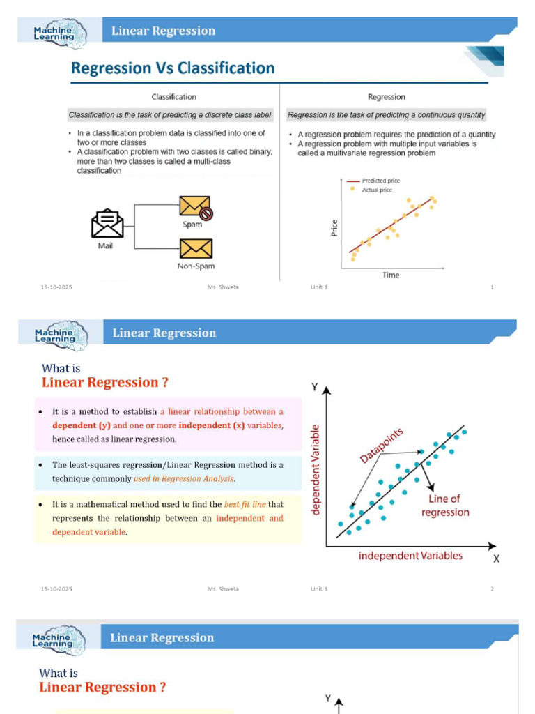 Linear Regression Unit 3 | PDF