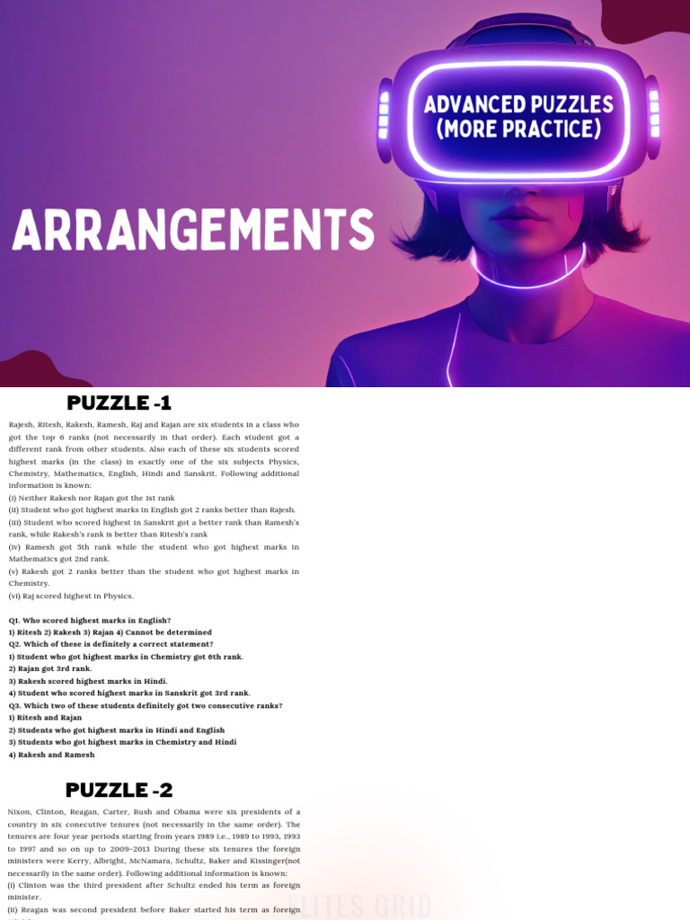Arrangements (Advance Practice) | PDF