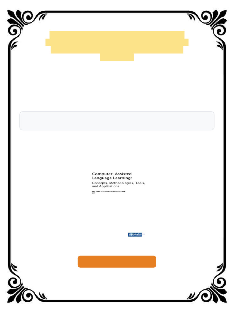 Computer Assisted Language Learning Concepts Methodologies Tools and ...