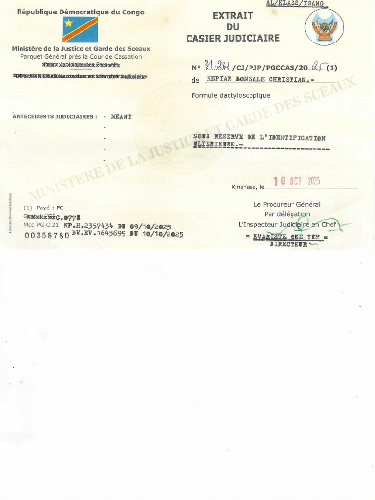 EXTRAIT Du Cassier Judicaire | PDF