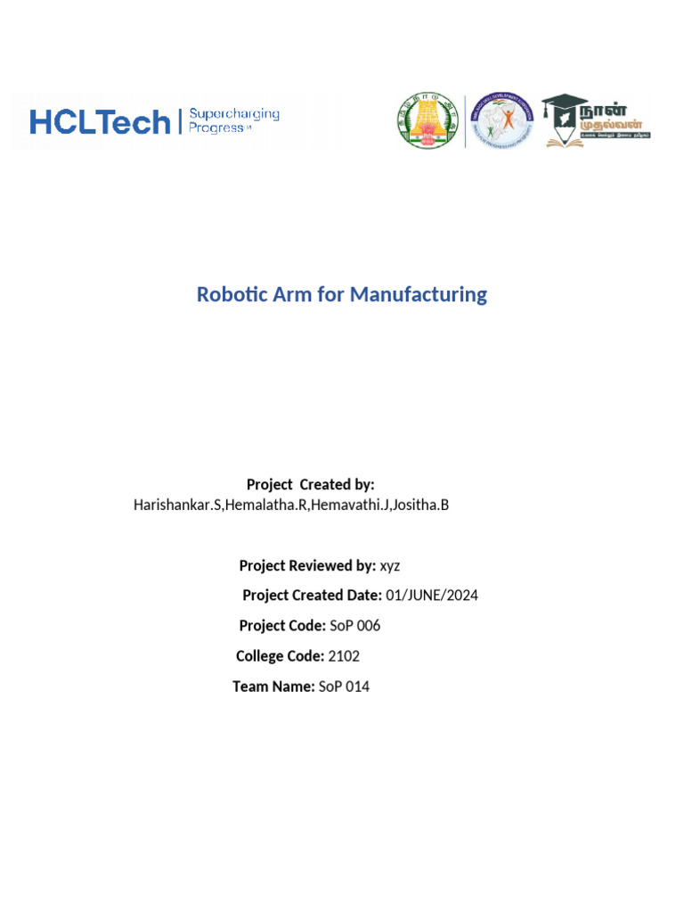 Robotic Arm | PDF | Robotics | Simulation