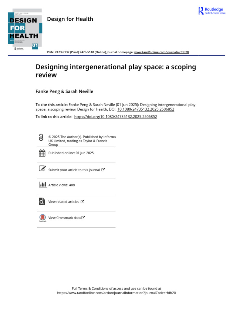 Designing Intergenerational Play Space A Scoping Review | PDF ...