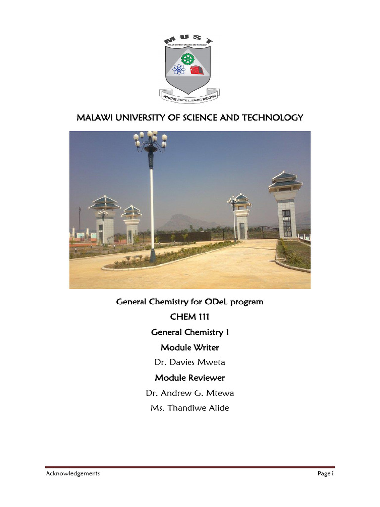 ODeL Chemistry I -CHE 111 Module 1 | PDF | Chemical Bond | Atomic Orbital