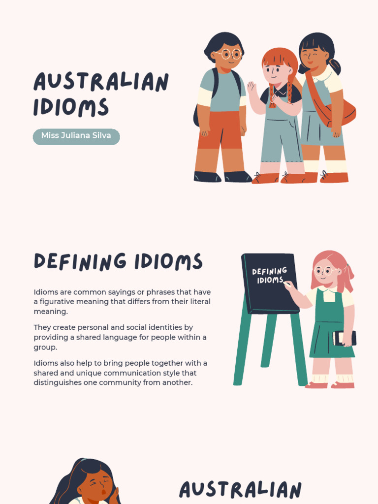 Australian Idioms English Presentation in Colourful Hand Drawn ...