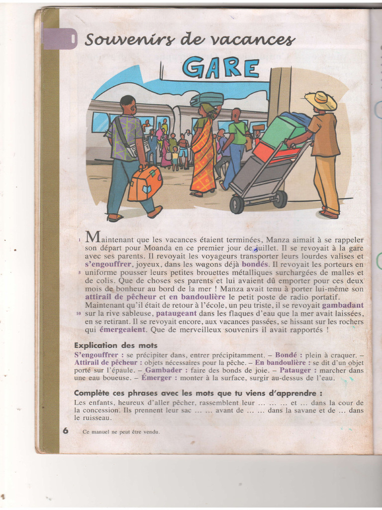 Souvenirs de vacances et vie scolaire | PDF