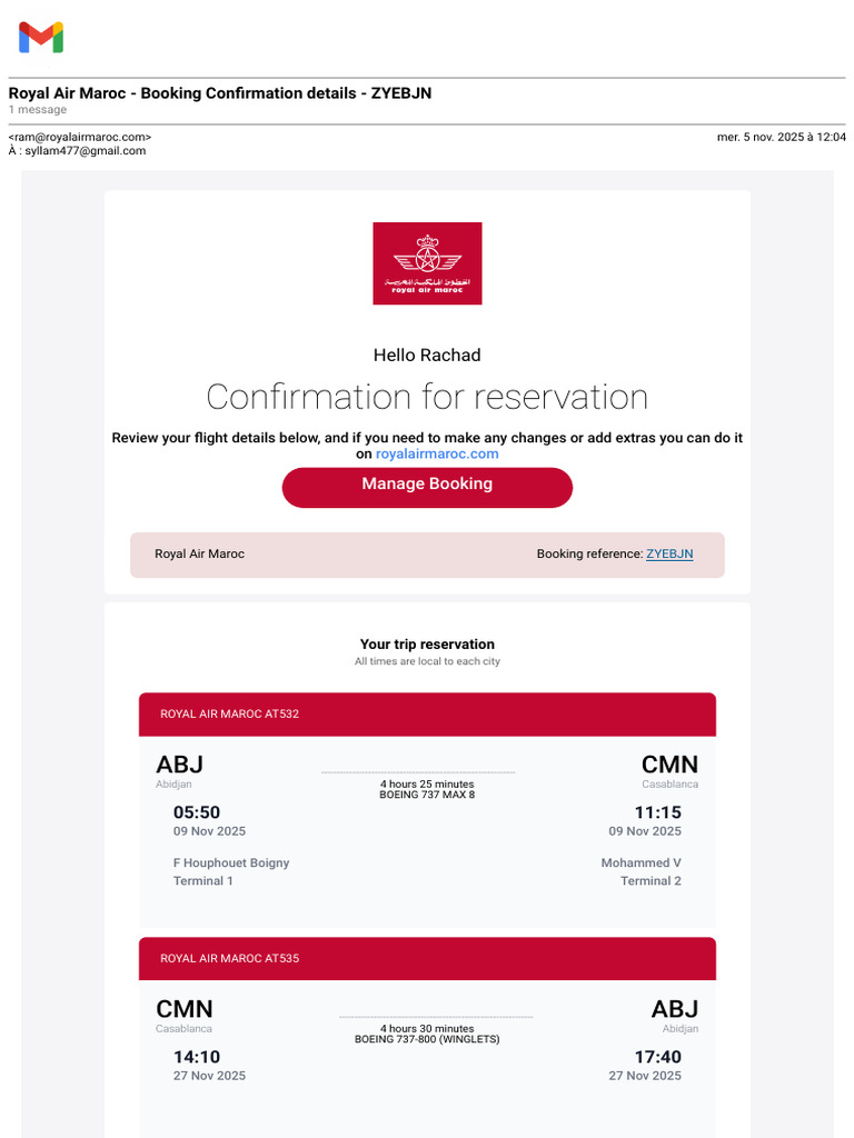 Flight Confirmation: ZYEBJN Details | PDF | Airlines | Civil Aviation