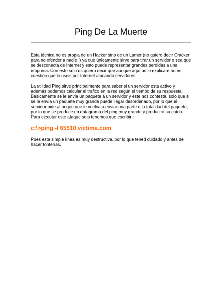 Ping de La Muerte | PDF