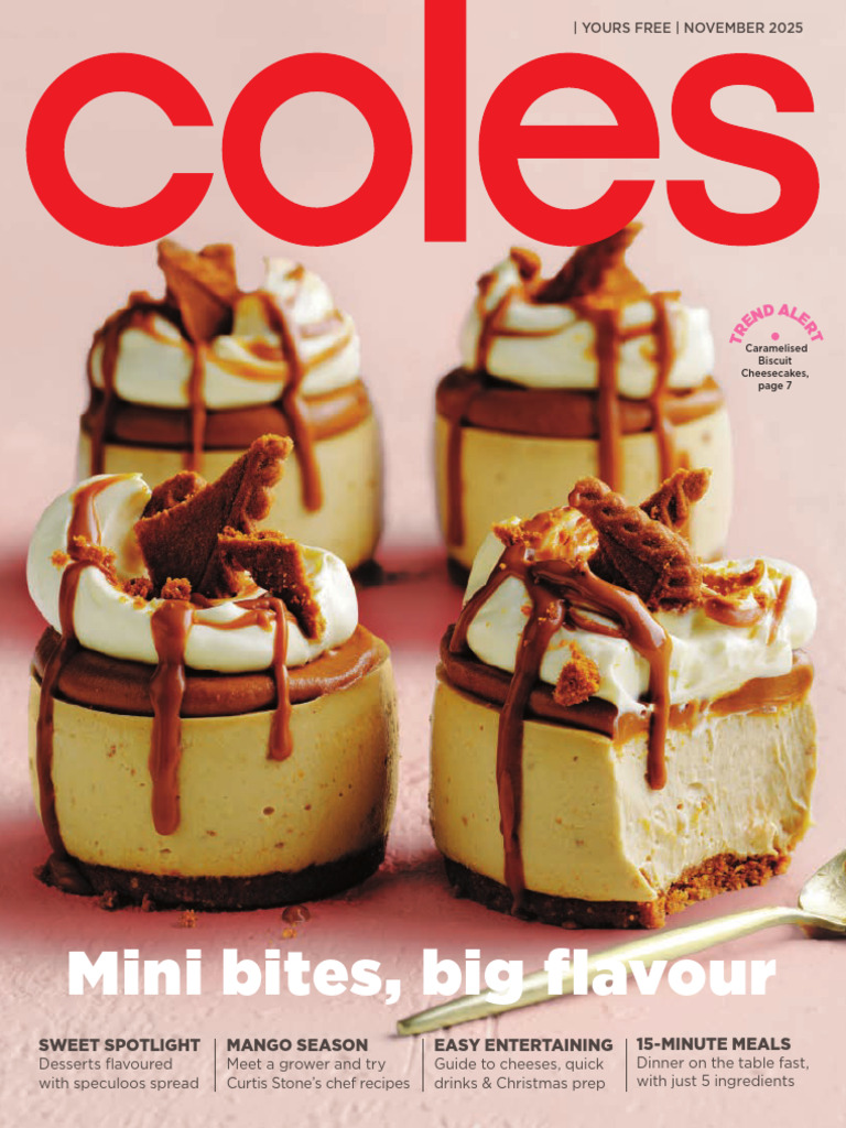 Coles November 2025: Festive Recipes | PDF | Desserts | Cheesecake