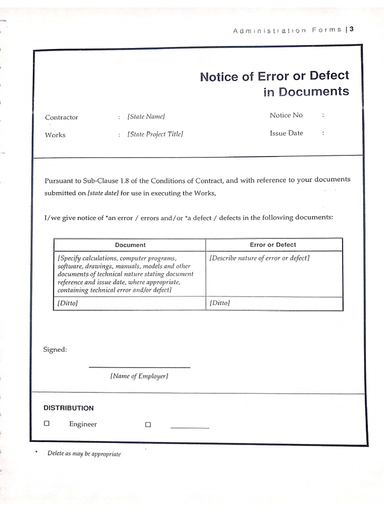 Notice Draft Letter FIDIC | PDF