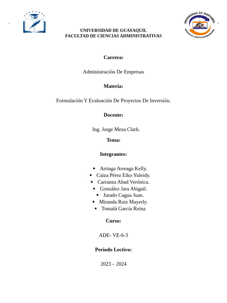 Proyecto Terminado Formulacion | PDF | Producto (Negocio) | Residuos