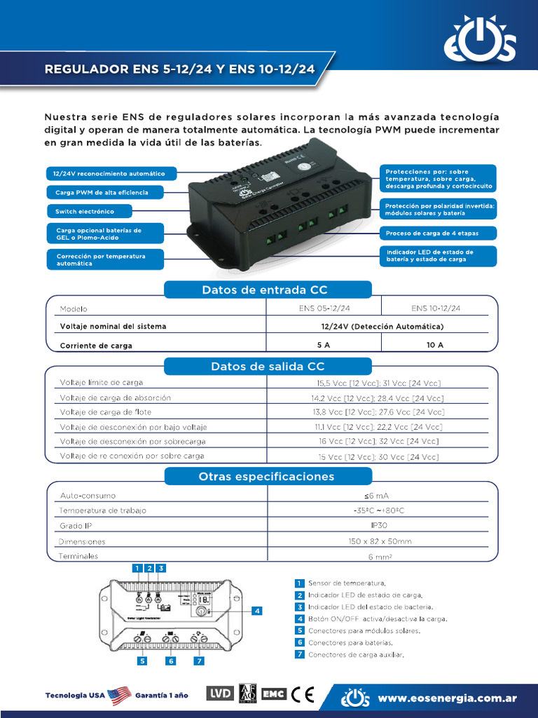 Regulador Solar ENS - EOS | PDF
